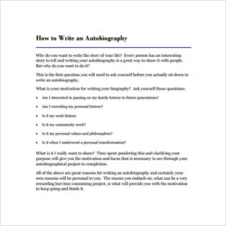 6 Autobiography Templates - Formats - Samples