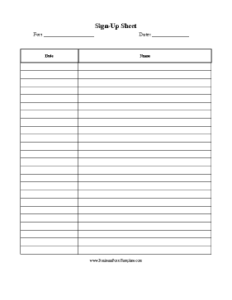 Sign Up Sheet Word Templates - Word Excel PDF Formats